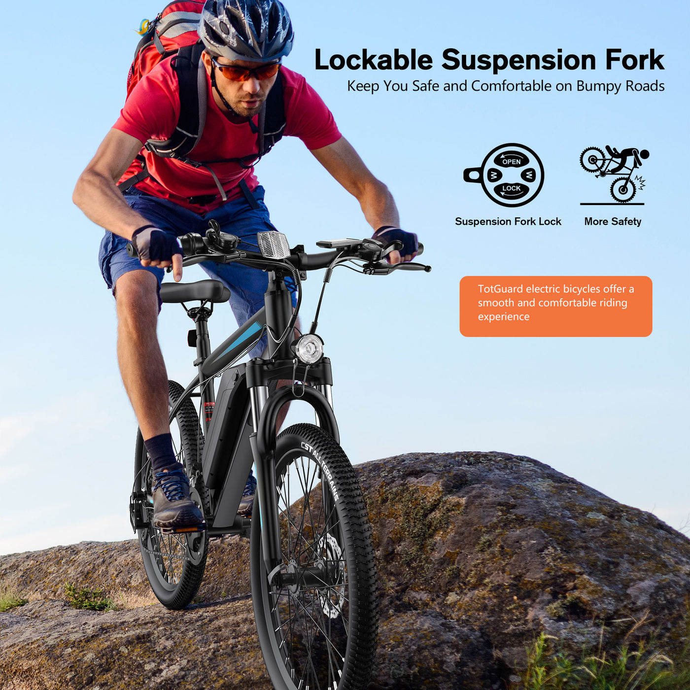 TotGuard Rider Adult Commuter Electric Mountain Bike